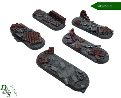 25mm x 70mm Oval Bike Urban/Rubble Resin Bases Warhammer 40K Space ...