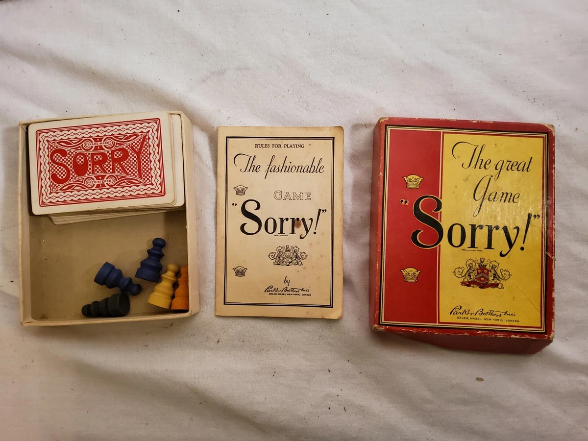 Original Sorry Game Cards
