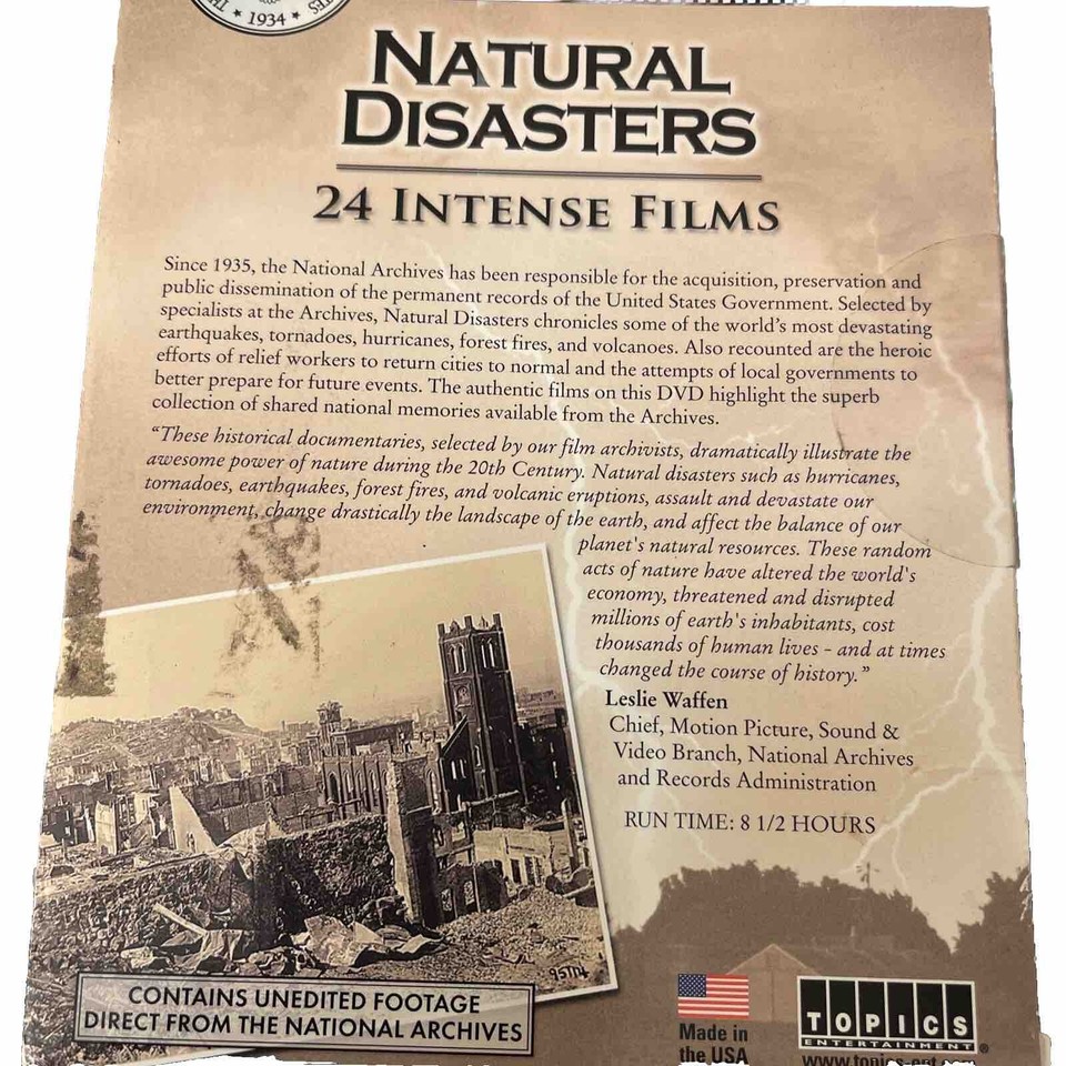 Natural Disasters From National Archives 24 Intense Films 6 DVD Set 8 ...