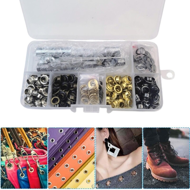 Essential Grommets Eyelets 200 Set 3/16" 5mm Eyelets, Tools and Storage ...
