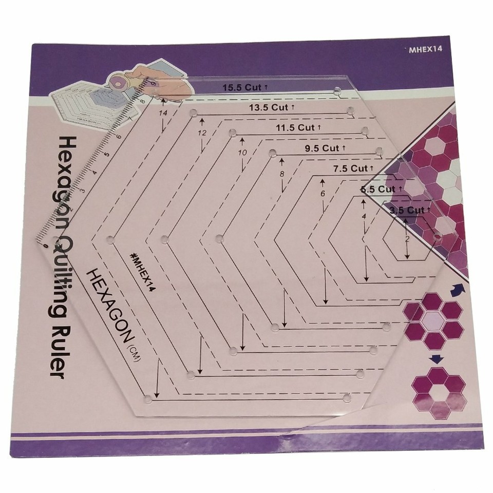 Quilt Quilter's Ruler Hexagon Quilting Ruler Equilateral Traiangle ...