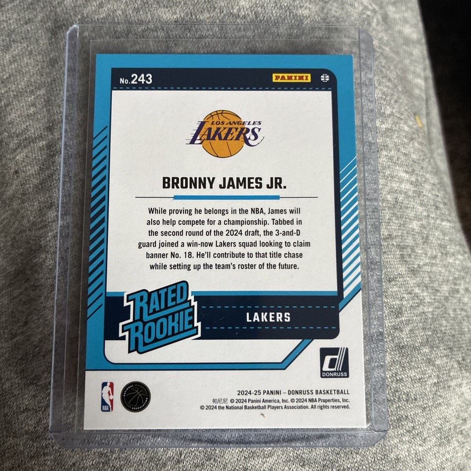 2024-25 Donruss - Bronny James Jr. #243 Rated Rookie (RC) Los Angeles ...