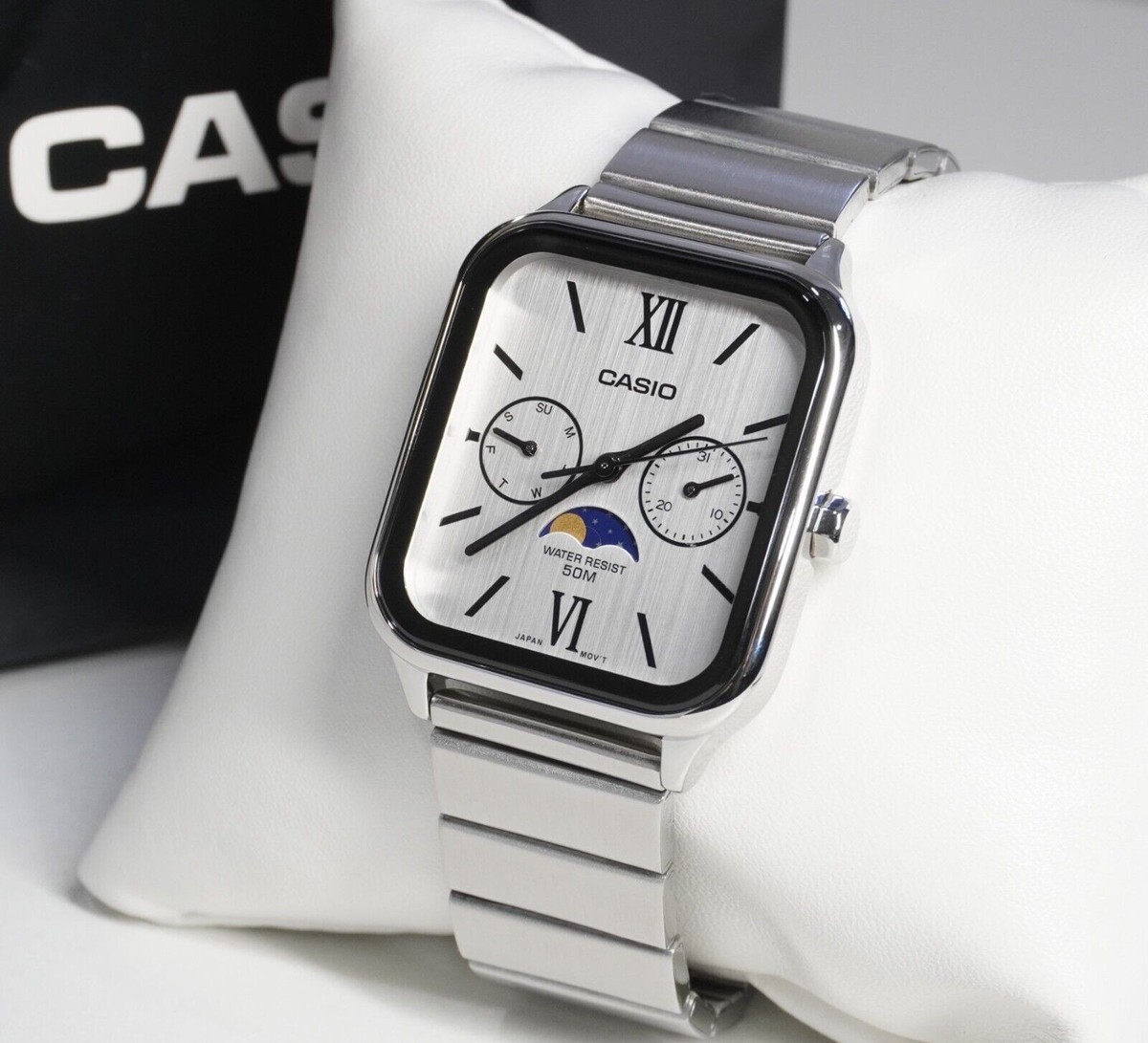 Casio MTP-M305D-7A2 White Analog Moon Phase Classic Lunar Casio MTP-M305D-7A2 White Analog Moon Phase Classic Lunar