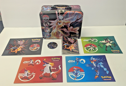 POKEMON Scarlet & Violet CHARIZARD Collectors Tin/Lunch Box w/Coin ...