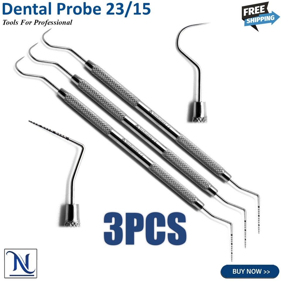 Dental Perio Explorer 23 Probe UNC 15 Color Marking Diagnostic Double ...