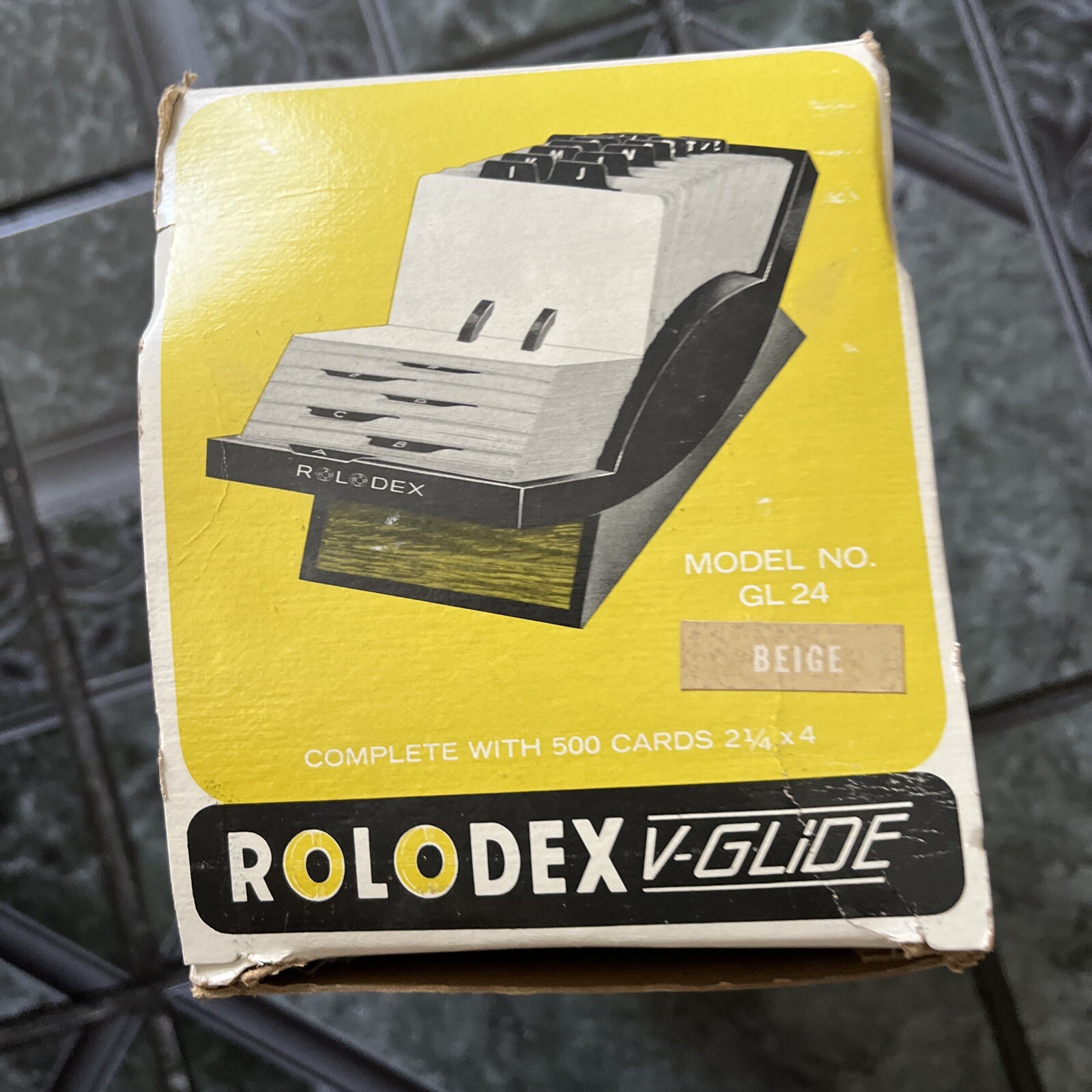 Vintage Rolodex V-Glide Card File New in Original Box - Beige Model ...