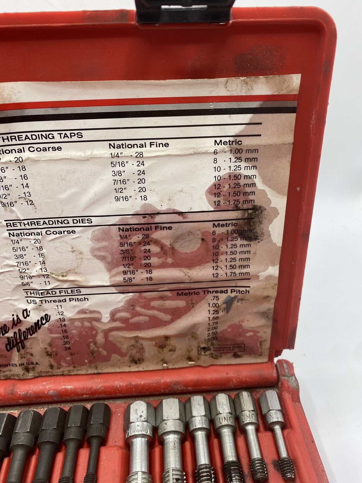 Snap-on 42pc Fractional Metric Rethreading Set RTD42 for sale online | eBay