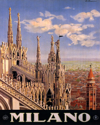 POSTER DUOMO DI MILANO MILAN CATHEDRAL ITALY TRAVEL VINTAGE REPRO FREE ...