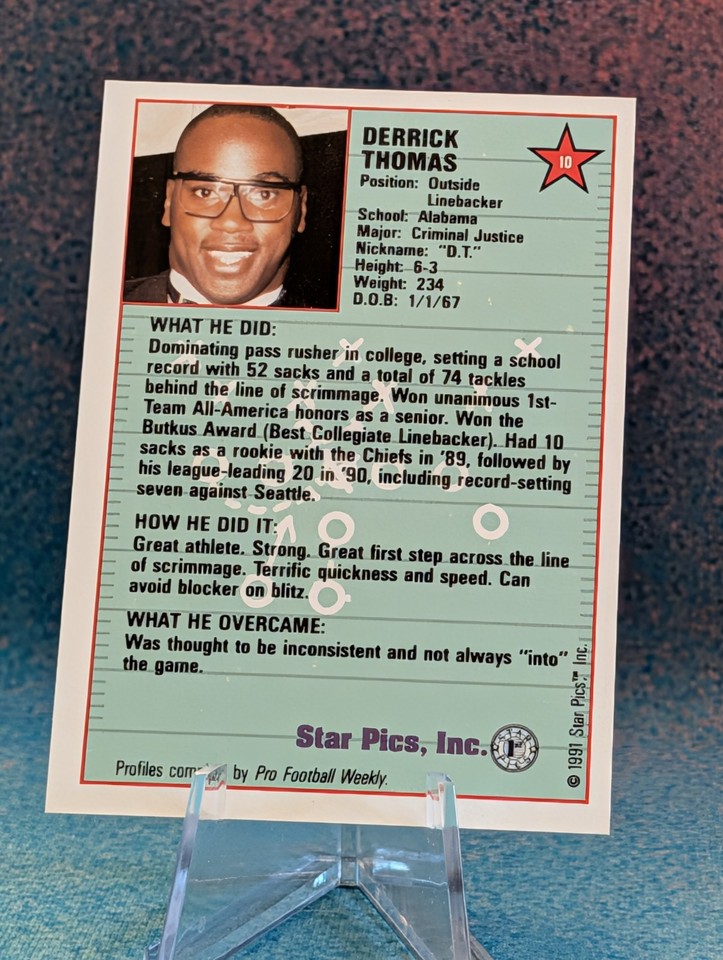 1991 Star Pics #10 Derrick Thomas | eBay