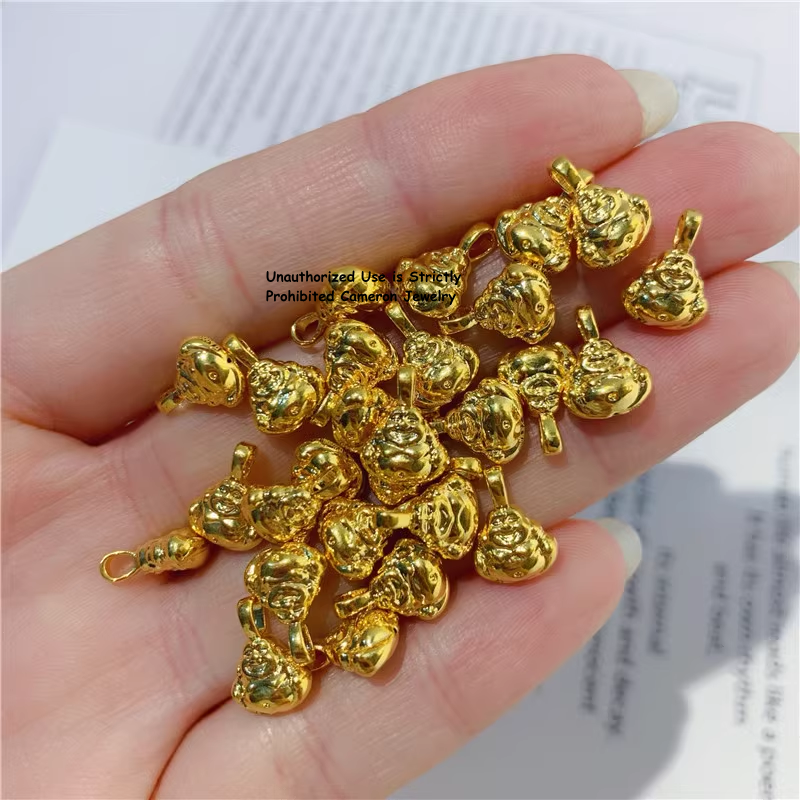 1PC Pure 999 24K Yellow Gold Women 3D Lucky Smile Buddha Pendant 0.15-0 ...