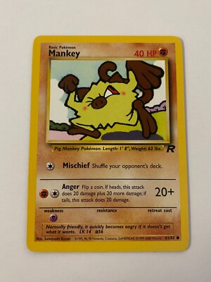 Mankey 61/82 Pokemon Team Rocket Unlimited Common NM/MINT 2000 box-S3 ...
