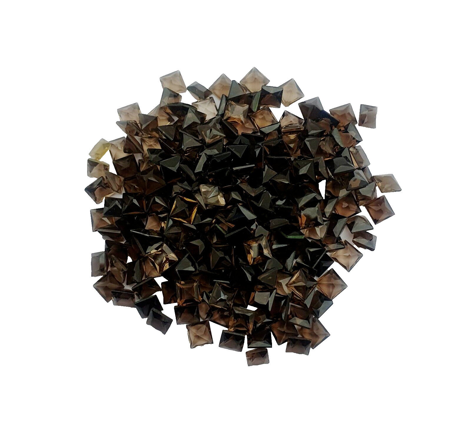 Natural Smoky Quartz Square Princes Cut Loose Gemstone Lot 165 Pcs 5 MM ...
