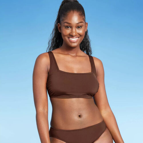 Womens Simple Square Neck Over The Shoulder Bikini Top Kona Sol