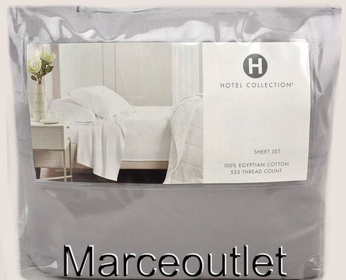 Hotel Collection 525 TC Egyptian Cotton KING Flat Sheet & Cases Grey | eBay