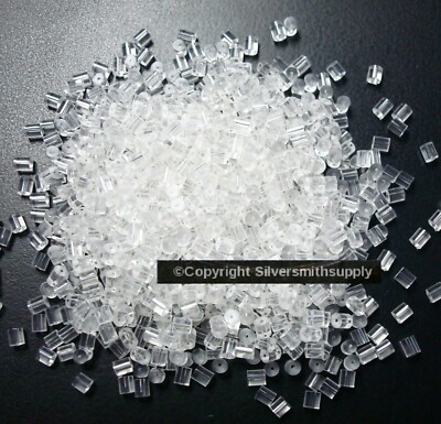 1000 Rubber Tube fish hook earring backs stoppers clutches ear nuts ...
