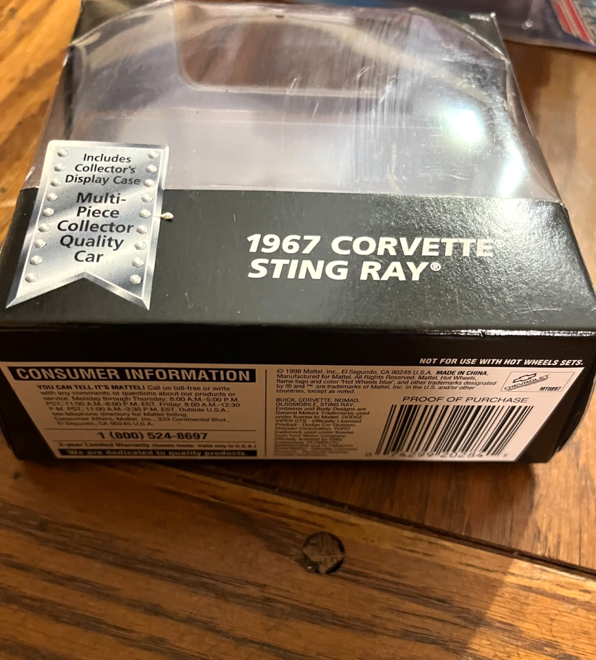 HOT WHEELS 1998 Limited Collectible Black Box Edition 1967 Corvette ...