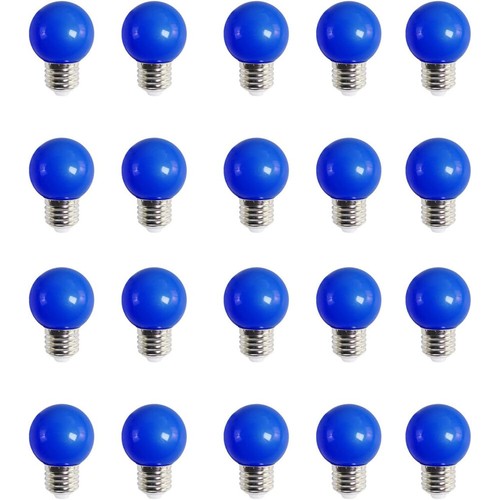 20 Pack Blue Color LED Golf Bulb Plastic Shell Light Bulbs for Festival ...