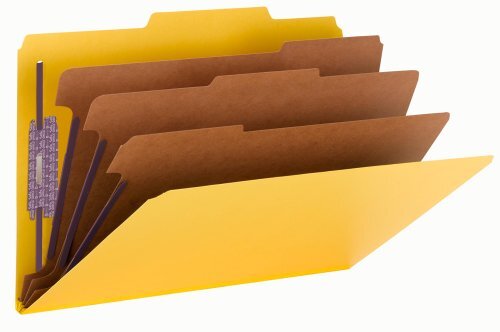 Smead 19098 Yellow Colored Pressboard Classification Folders With ...