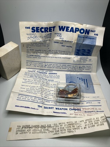 1960s Vintage Fishing Lure System “The Secret Weapon" Minneapolis MN ...