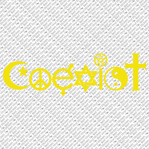 COEXIST POLITICAL RELIGIOUS SYMBOL PEACE LOVE VINYL DECAL STICKER (CT ...