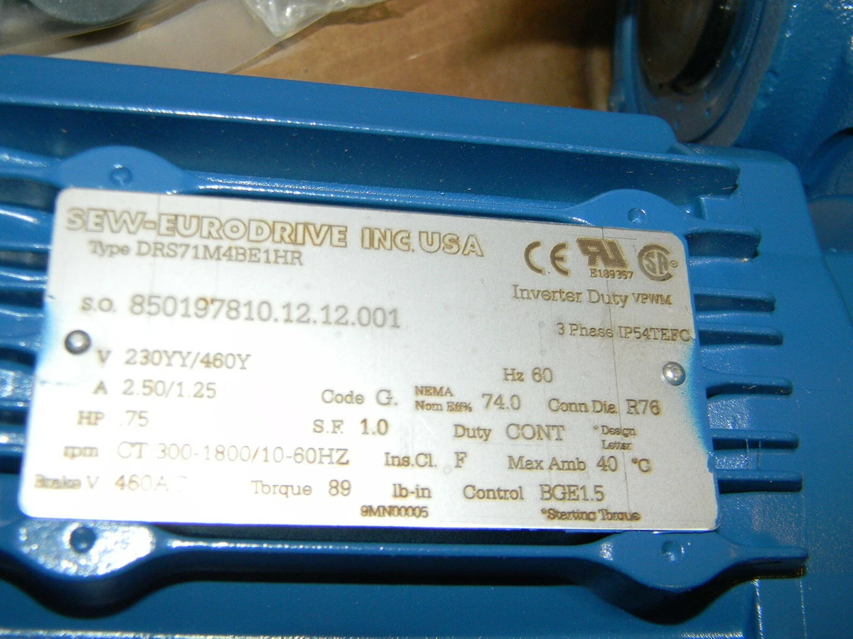 Sew-Eurodrive DRN80M4/FG/DH AC Motor, 50% OFF