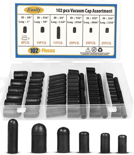Rubber Vacuum Caps Plug Kit 102 PCS Assorted Vacuum Plugs Hose End Caps ...