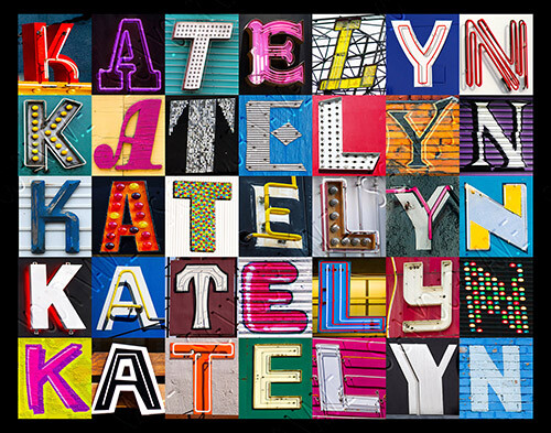 KATELYN Name Poster featuring photos of actual sign letters | eBay