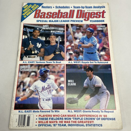1988 Baseball Digest Major League Yearbook Preview Magazine | eBay