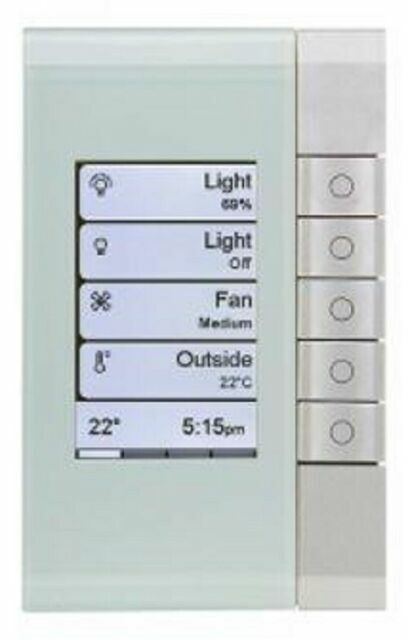 Clipsal C-Bus eDLT Switch 5-Buttons Grid Saturn PW Fascia - Ocean Mist ...