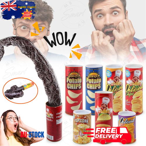 Potato Chip Snake Can Prank Toy Large Funny Gag Gift Scare Trick Joke ...