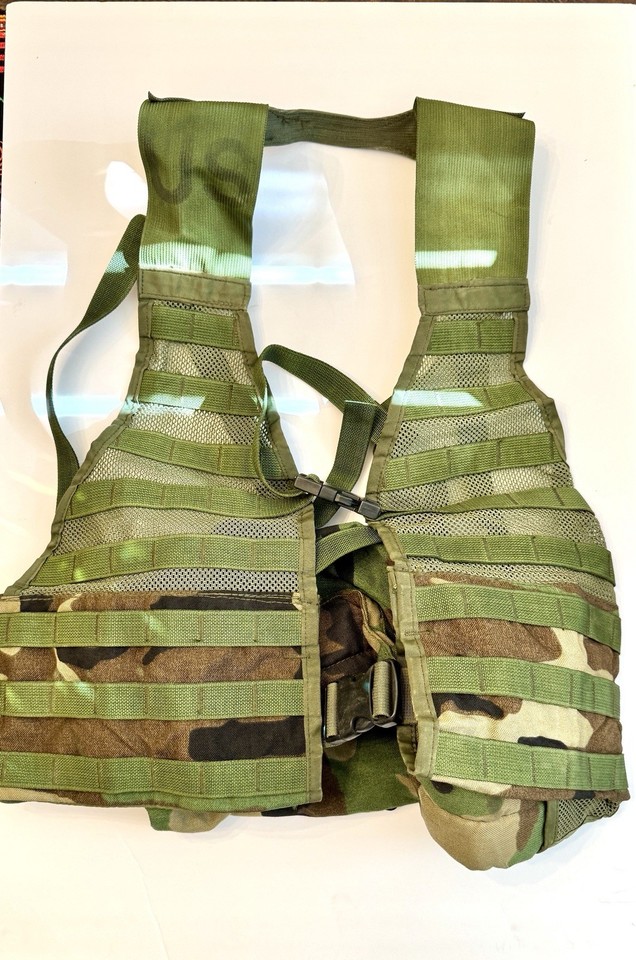 M81 Woodland Camo FLC Fighting Load Carrier Tactical Vest USGI USMC ...