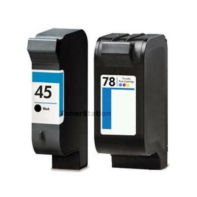 2x Ink Cartridges for HP 45 HP 78 Deskjet 1280 6122 6127 950c 959c ...