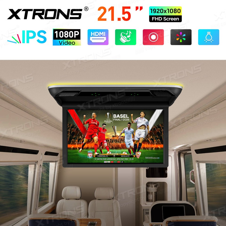 21.5" Car TV Coach Bus Flip Down Roof Monitor Overhead HD Screen 1080P ...