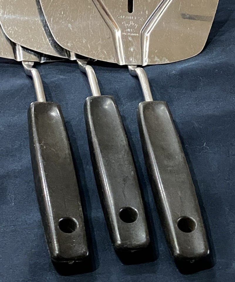 Lot of 3 Vintage Foley Stainless Curved Wide Slotted Spatula/Turner ...
