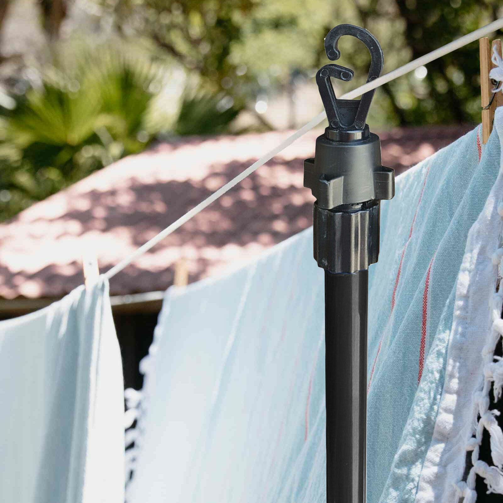 2.4m Heavy Duty Extendable Prop Washing Line Telescopic Metal ...