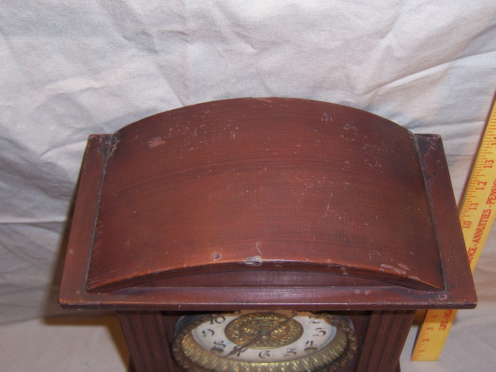 Rare Antique Ingraham Mantle Clock with Columns Chimes Shelf Brass ...