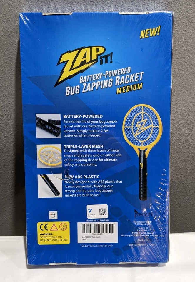 Zap It Bug Zapper Fly Zapper Racket Electric Fly Swatter Medium | eBay