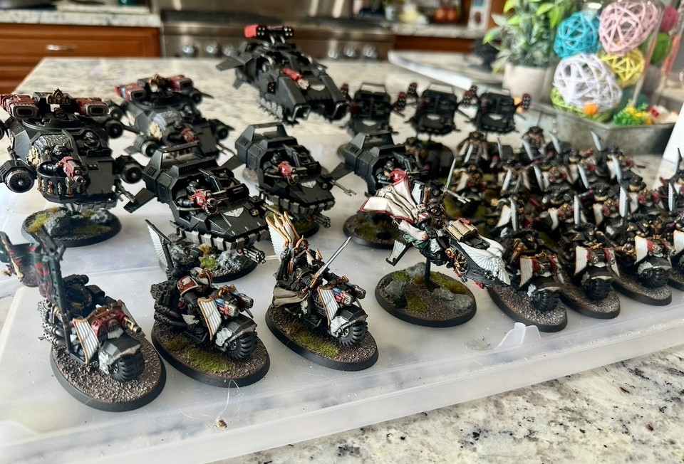 Warhammer 40k Space Marines - Painted Dark Angels Ravenwing Army | eBay