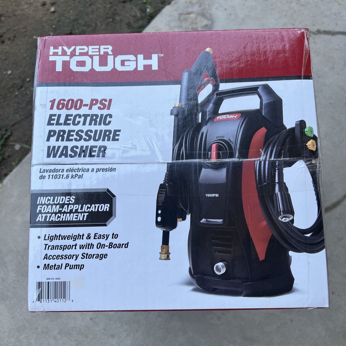 NEW Hyper Tough Electric Pressure Washer 1600PSI ABW VCL 1600A