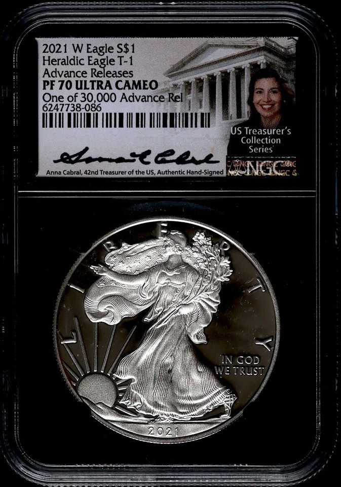 2021 W Eagle S$1 Heraldic Eagle T-1 Adv Rel PF 70 ULTRA CAMEO Cabral ...