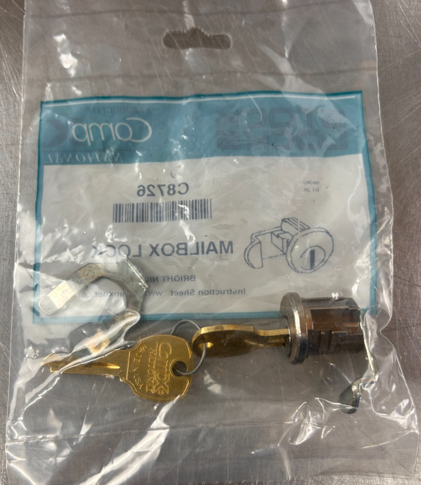 CompX National C8726 Mail Box Lock Cam Bright Nickel With 2 Keys NEW | eBay