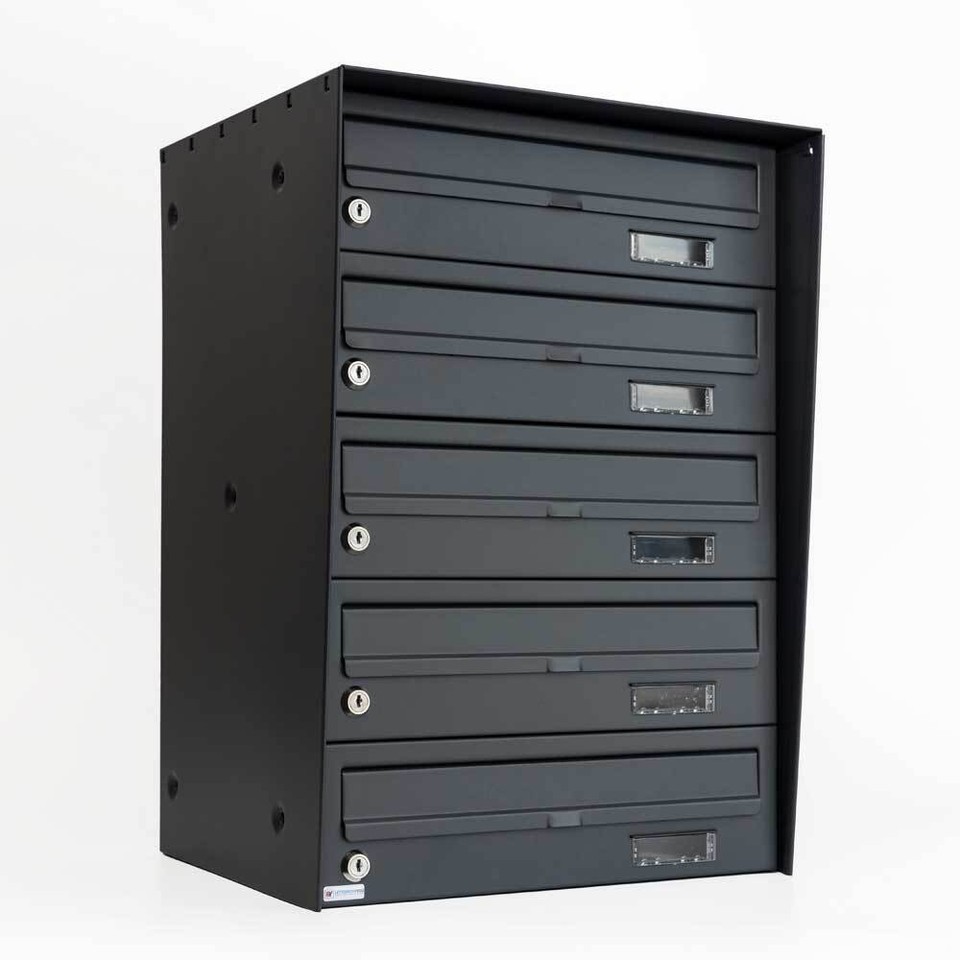 Letterboxes for Flats & Apartments E3, Multiple Post Boxes, RAL 7016 ...