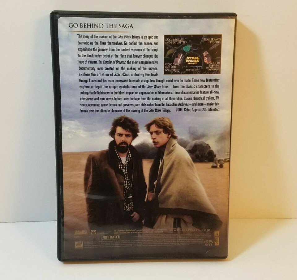 Star Wars Trilogy Bonus Material DVD Lucasfilm 2004 Widescreen THX | eBay