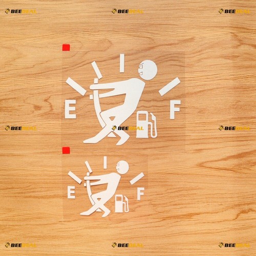 Gas Gauge Empty High Gas Sticker Decal Vinyl 2 Pack White 4, 6 Inches ...