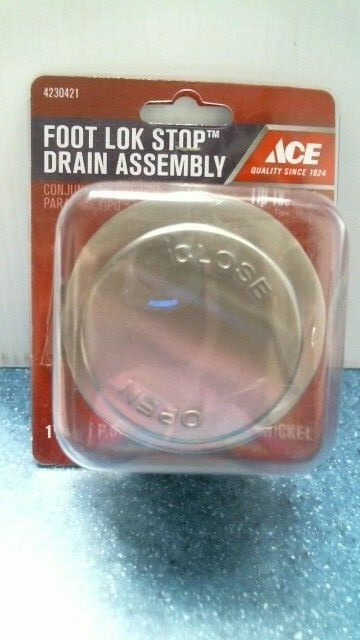 ACE Foot Lok Stop Tub Drain Assembly Brushed Nickel 4230421 for sale ...