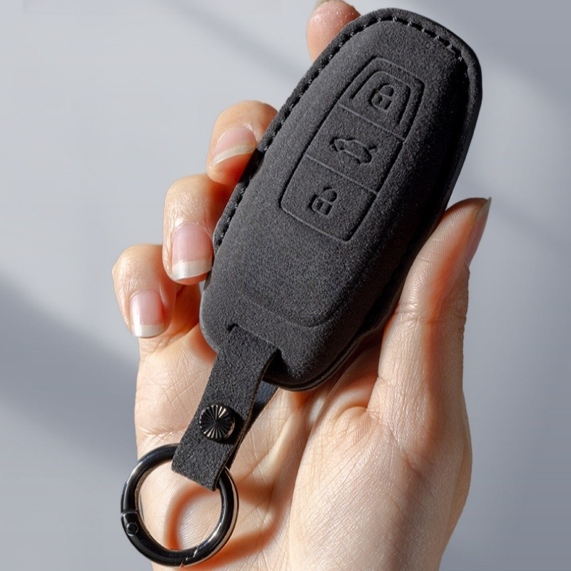 Suede Leather Car Smart Key Fob Case Cover For Audi M4 S5 Q7 B9 A4 A5 ...