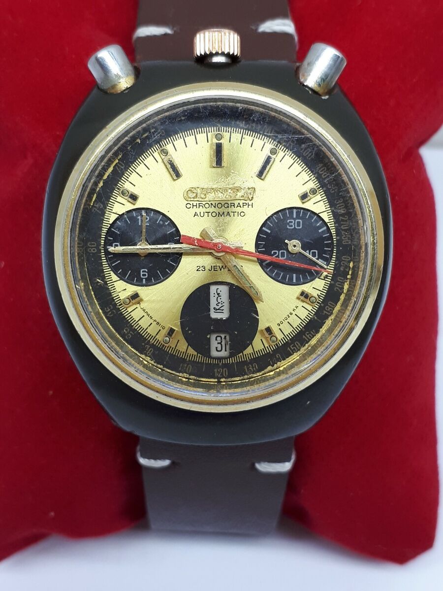 VTG CITIZEN BULLHEAD 8110 BLG AUTO CHRONO WATCH DAY DATE MEN VTG CITIZEN BULLHEAD 8110 BLG AUTO CHRONO WATCH DAY DATE MEN