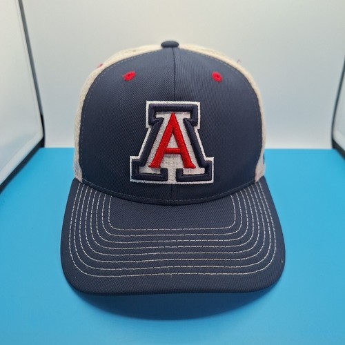 Arizona Wildcats Hat Cap Fitted Size Small Blue Red Embroidered NCAA ...