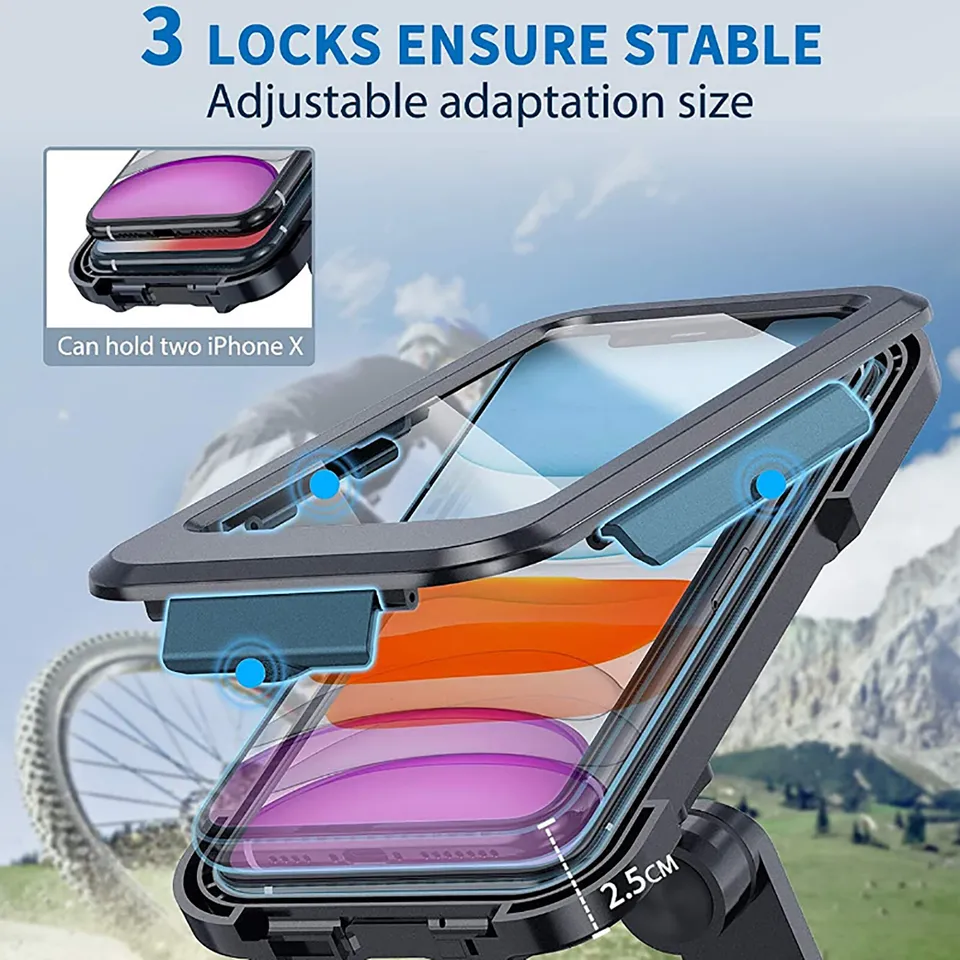 Motorcycle Bike Handlebar Phone Mount Holder Waterproof Case for iPhone ...