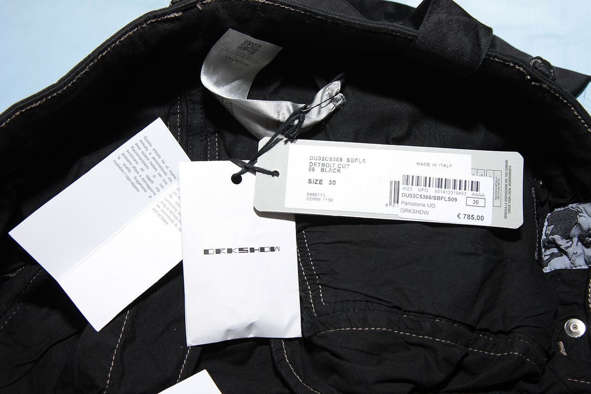NEW NWT Rick Owens Detroit Destroy Denim 30 Foil Black Slash NEW NWT Rick Owens Detroit Destroy Denim 30 Foil Black Slash